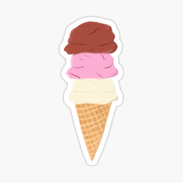 "Ice Cream Cone Triple Stack!" Sticker for Sale by ShiStickers | Redbubble