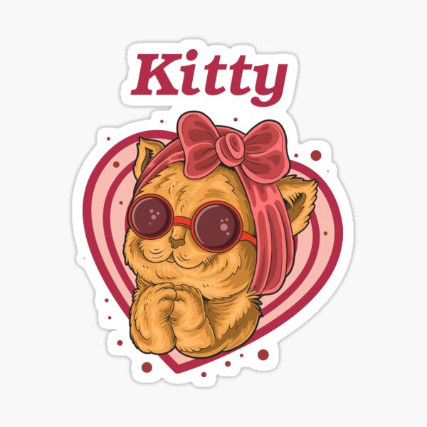 "cat ,name Kitty ,Beautiful cat" Sticker for Sale by alidoussArt ...