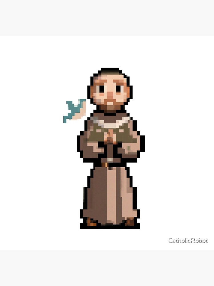 "Saint Francis of Assisi - Pixel Art" Poster for Sale by CatholicRobot ...