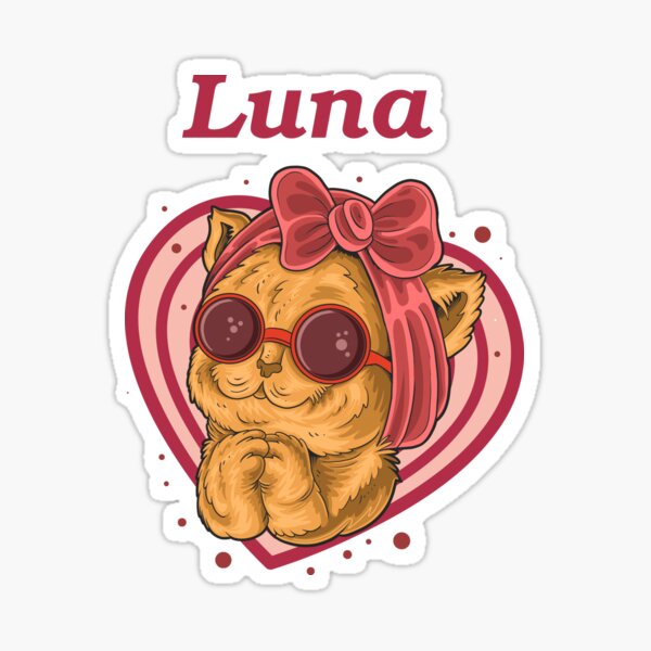 " cat name Luna ,Lucy ,Beautiful cat" Sticker for Sale by alidoussArt ...