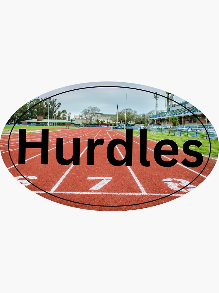 "On the Track, Hurdles - Black" Sticker for Sale by LatterDaze | Redbubble