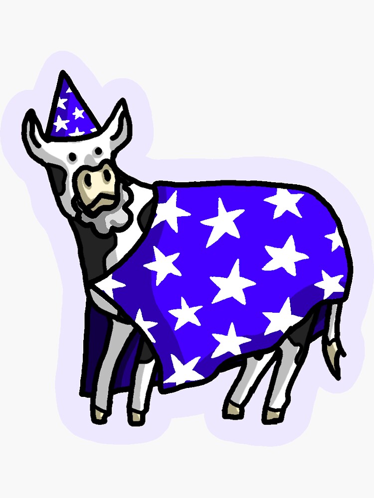 "Wizard Cow" Sticker for Sale by WizardPuppy | Redbubble