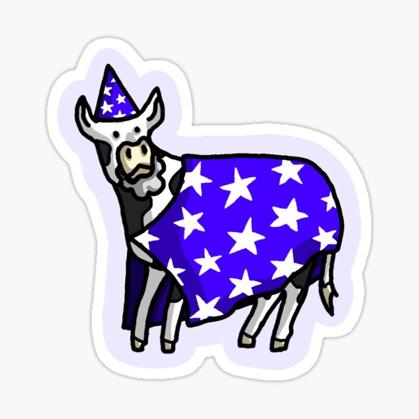 "Wizard Cow" Sticker for Sale by WizardPuppy | Redbubble
