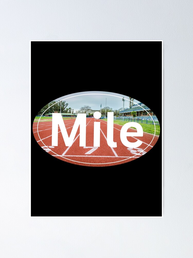"On the Track, Mile Run - White" Poster for Sale by LatterDaze | Redbubble