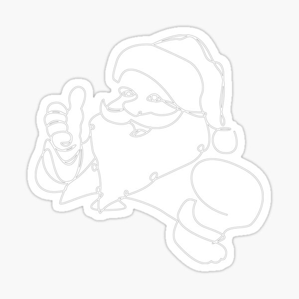 "Christmas Santa Line Art, christmas celebration" Sticker for Sale by ...