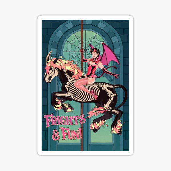 "Frights and Fun!" Sticker for Sale by kelseydraws | Redbubble