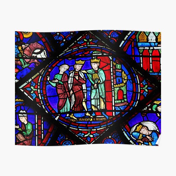 "Charlemagne Stained Glass Window from Chartres Cathedral" Poster for ...