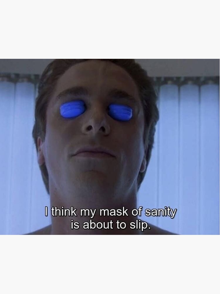 "patrick bateman's mask of sanity american psycho" Sticker for Sale by ...
