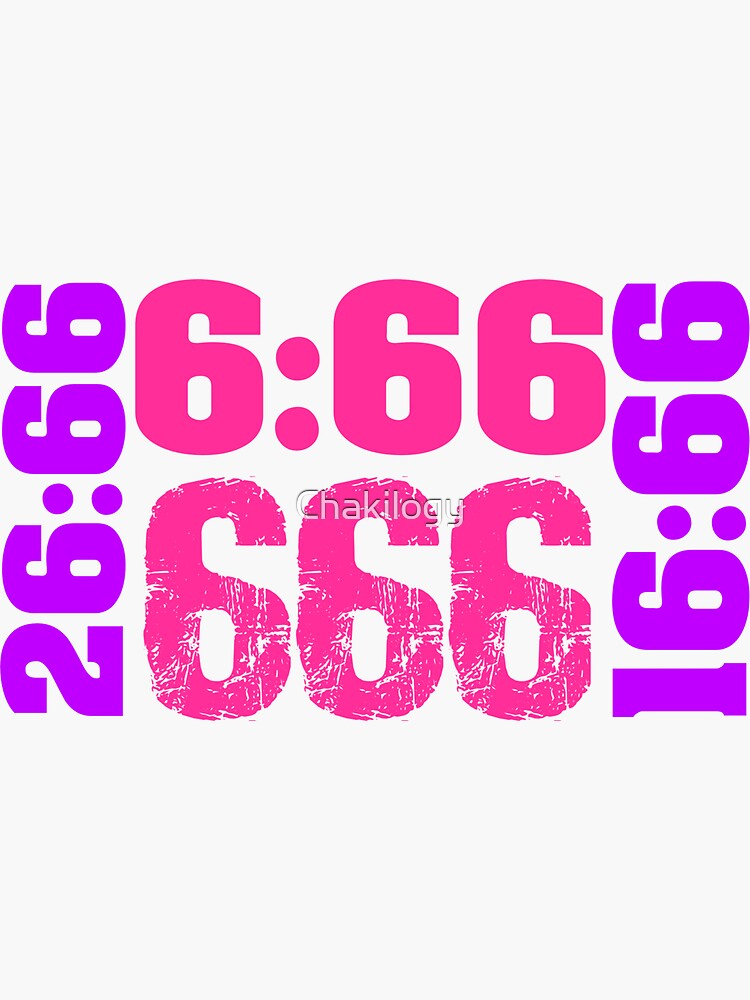Pegatina «16:66..666 Números de ángeles 666,,,reflejar.» de Chakilogy ...