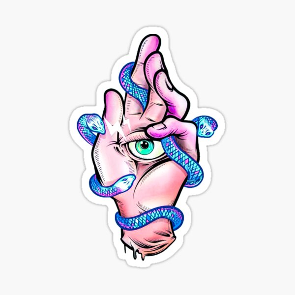 "hand-snakes-eye" Sticker for Sale by ISMAIL10 | Redbubble