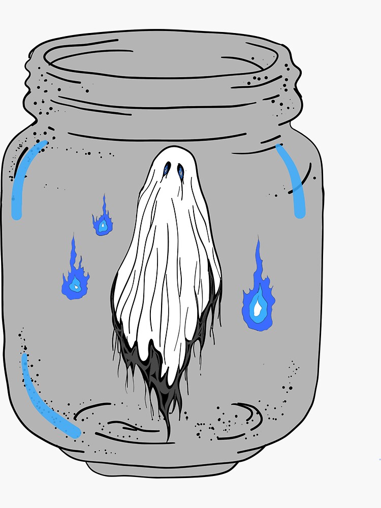 "Ghost in a jar" Sticker for Sale by RobbMcC | Redbubble