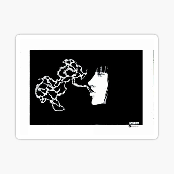 "girl smoking" Sticker for Sale by caarnivalis | Redbubble