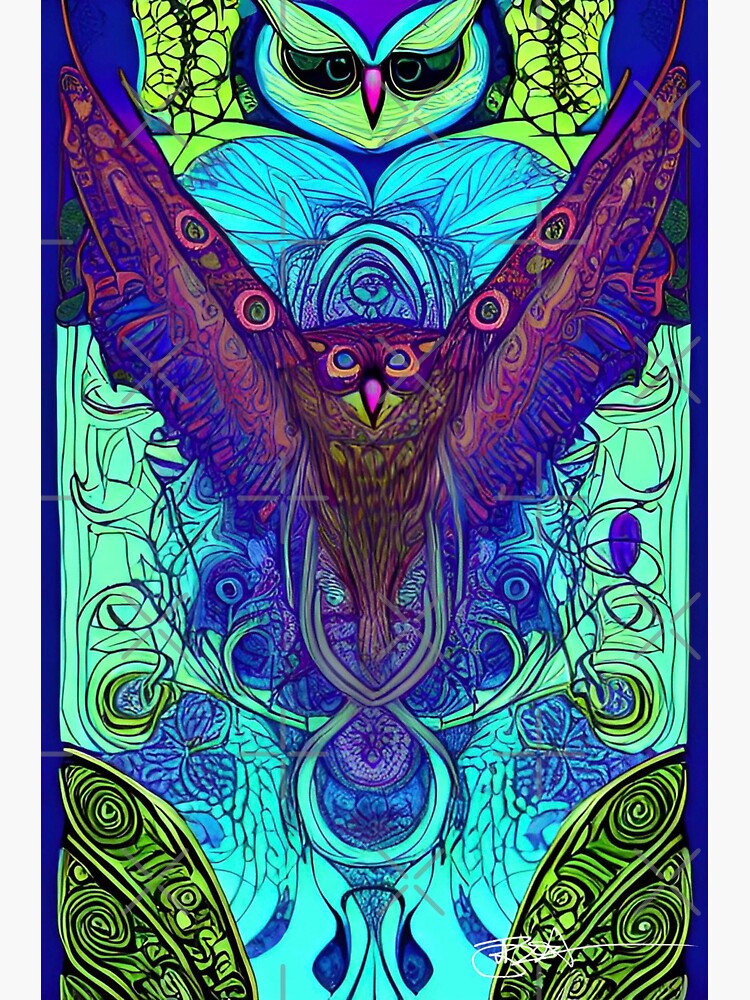 "Psychedelic Owl Acid Vibes 4" Sticker for Sale by benitodelray | Redbubble