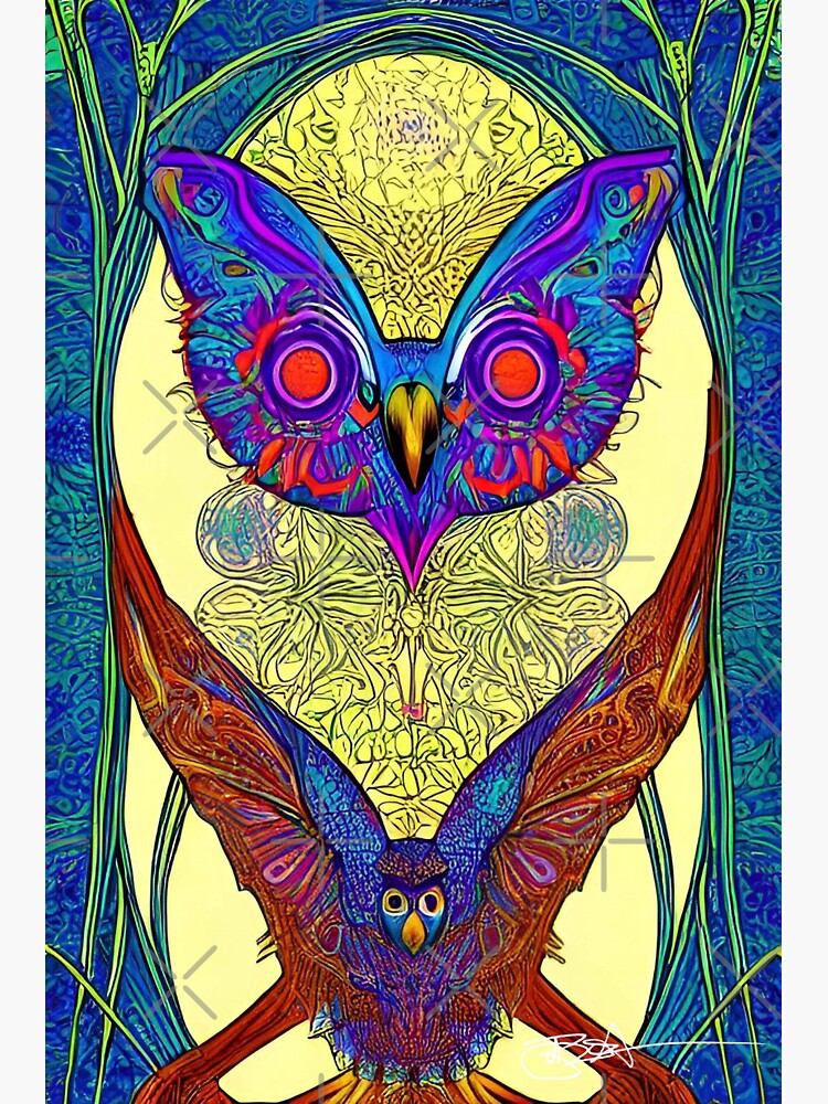 "Psychedelic Owl Acid Vibes 5" Sticker for Sale by benitodelray | Redbubble