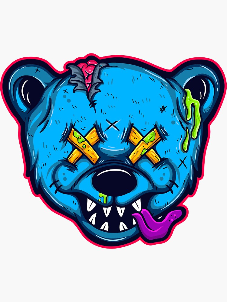 "zombie-bear" Sticker for Sale by URBANPSYCHO | Redbubble