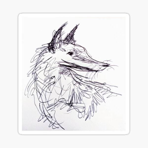 "Cute fox line drawing " Sticker for Sale by arfff | Redbubble