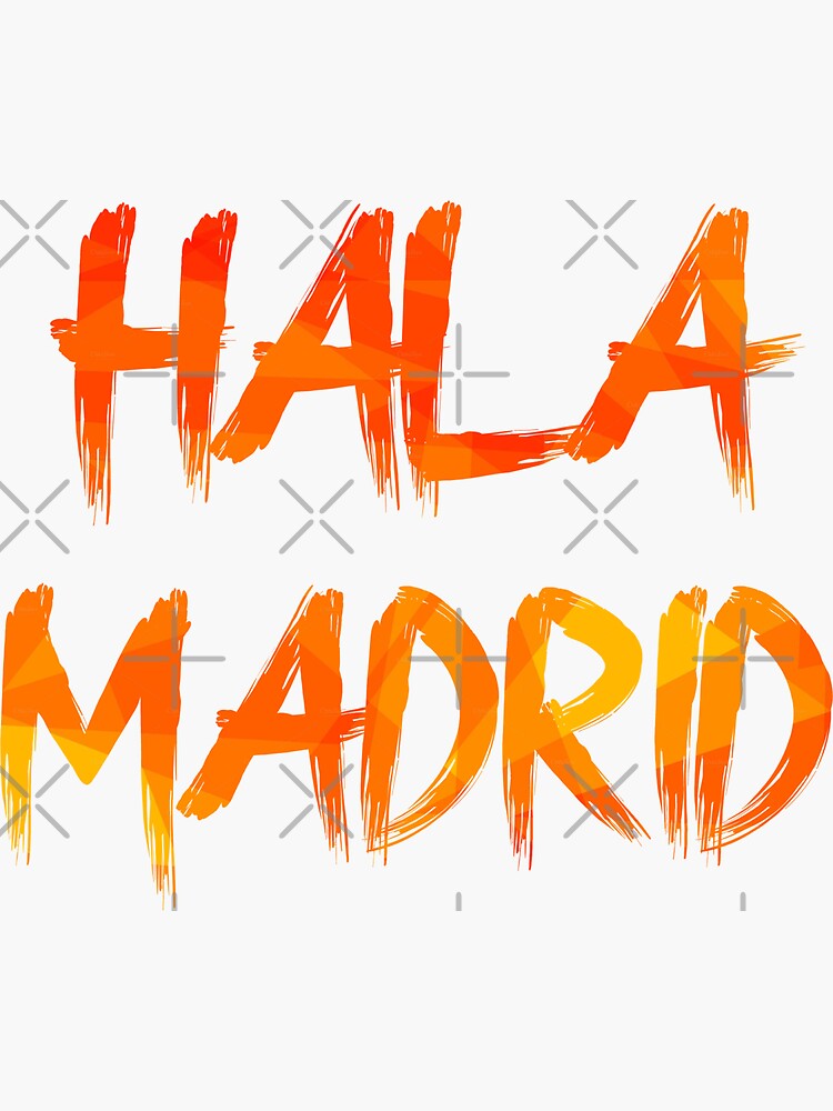 "Hala Madrid Geo Orange" Sticker for Sale by VRedBaller | Redbubble