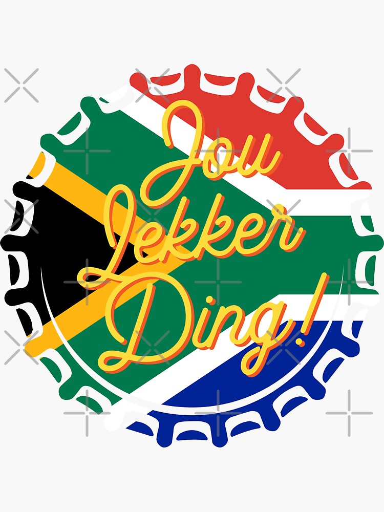 "Jou Lekker Ding T-Shirt | Funny Bottle Cap South African Flag ...
