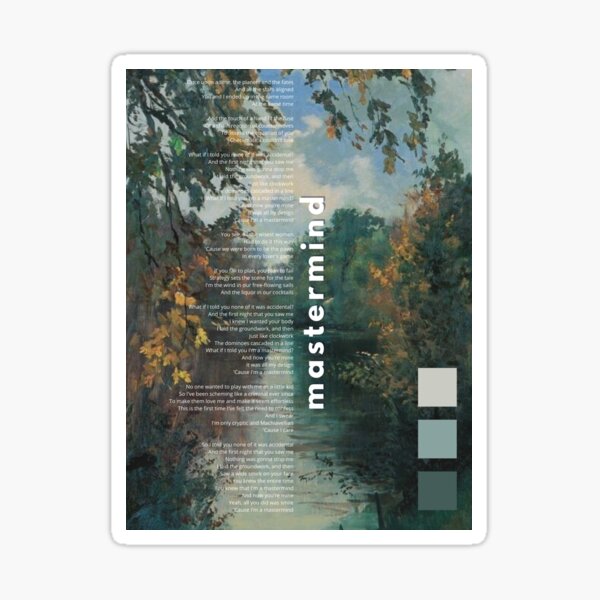 "Taylor Swift Mastermind" Sticker for Sale by p20designs | Redbubble