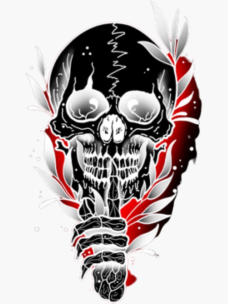 "Goofy Spikey skull" Sticker for Sale by Designandlove | Redbubble
