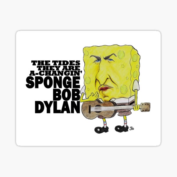 "Sponge Bob Dylan mashup" Sticker for Sale by JPCaricature | Redbubble
