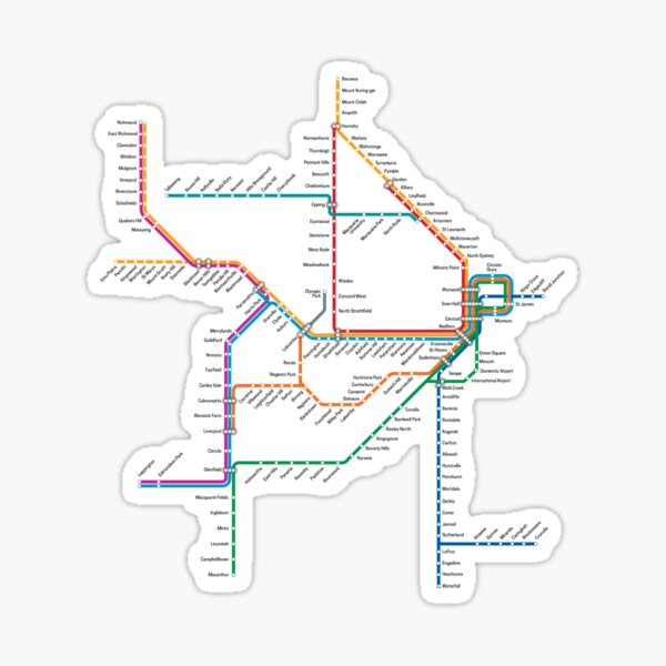 "Sydney Transit Map" Sticker for Sale by UnderOneSky | Redbubble