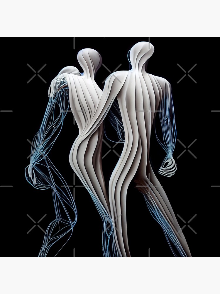 "Blue&White Humanoid Lines" Sticker for Sale by BraveFellow | Redbubble