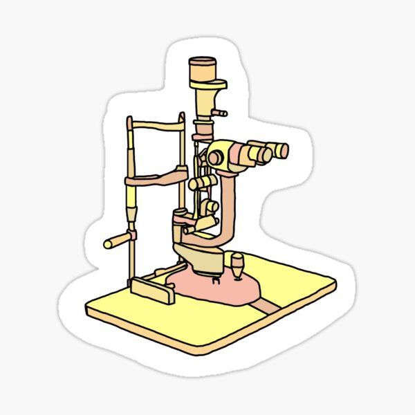 "Eye Exam Slit Lamp in Yellow/Orange" Sticker for Sale by TheEyeFanatic ...