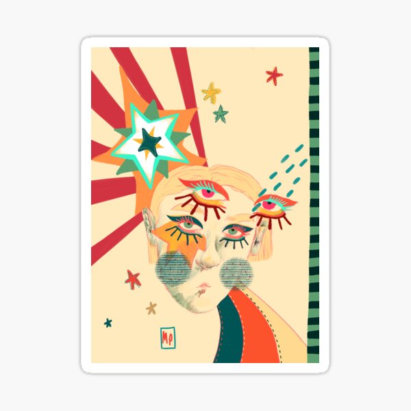 "Trippy 3rd eye girl" Sticker for Sale by notveryrea1 | Redbubble