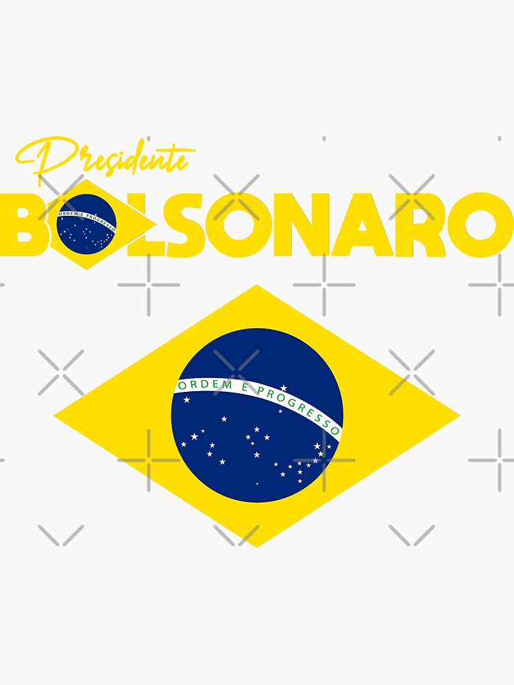 "Presidente Bolsonaro 2022, Flag of Brazil " Sticker for Sale by ...