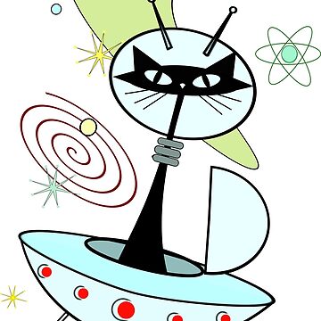 "Cats in Space, MCM Atomic Cat" Poster for Sale by BossAtomic | Redbubble