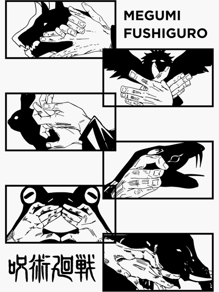 "Megumi's 10 Shadows Shikigami " Sticker for Sale by CedricDavis ...