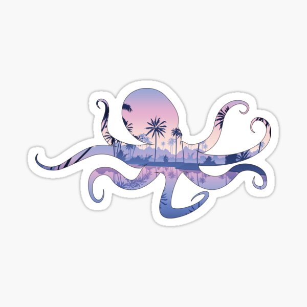 "Tropical Octopus " Sticker for Sale by damonasplace | Redbubble