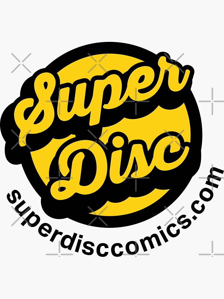 "Super Disc Comics Logo" Sticker for Sale by floatingdisc | Redbubble