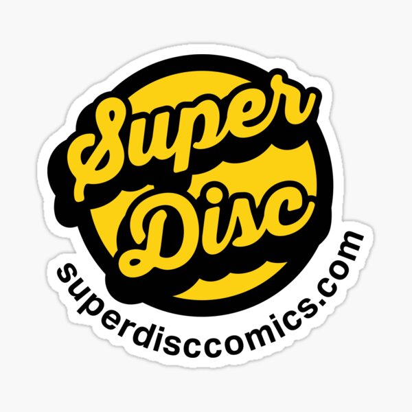 "Super Disc Comics Logo" Sticker for Sale by floatingdisc | Redbubble