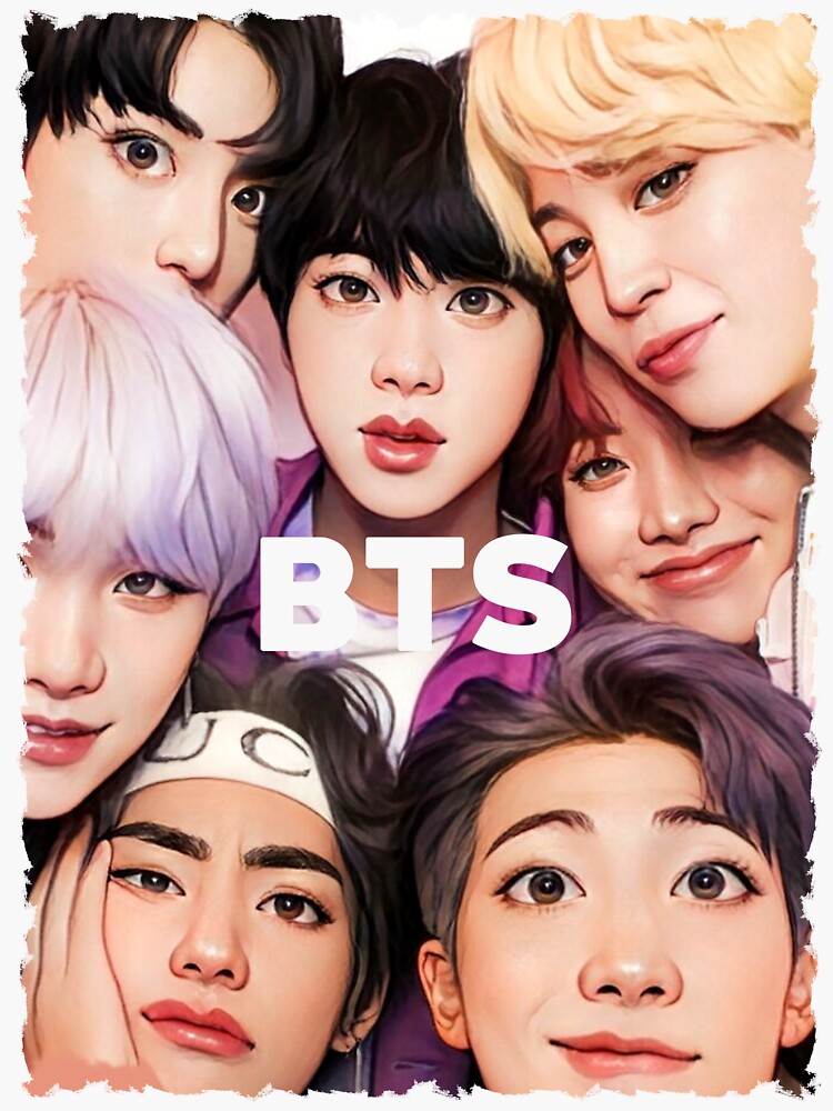 "BTS Group Selca Vector" Sticker for Sale by myusic | Redbubble