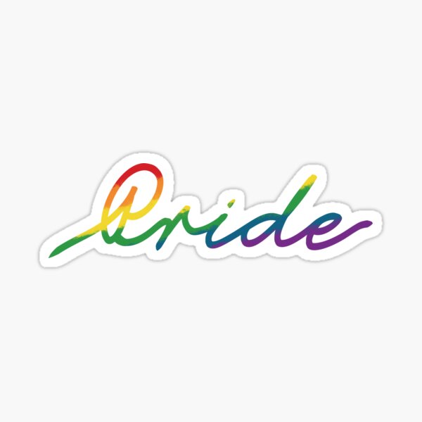 "Cursive Pride (Rainbow Paint Blot)" Sticker for Sale by RobWillCo ...