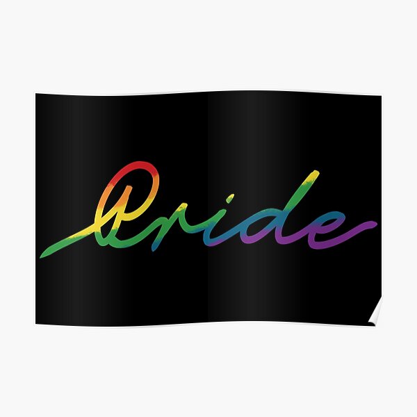 "Cursive Pride (Rainbow Paint Blot)" Poster for Sale by RobWillCo ...