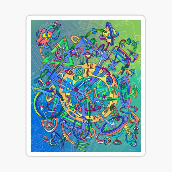 "Interactions #2" Sticker for Sale by DaveDanchuk | Redbubble