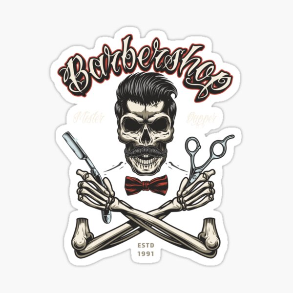 "barber shop " Sticker for Sale by AdrianGFE | Redbubble