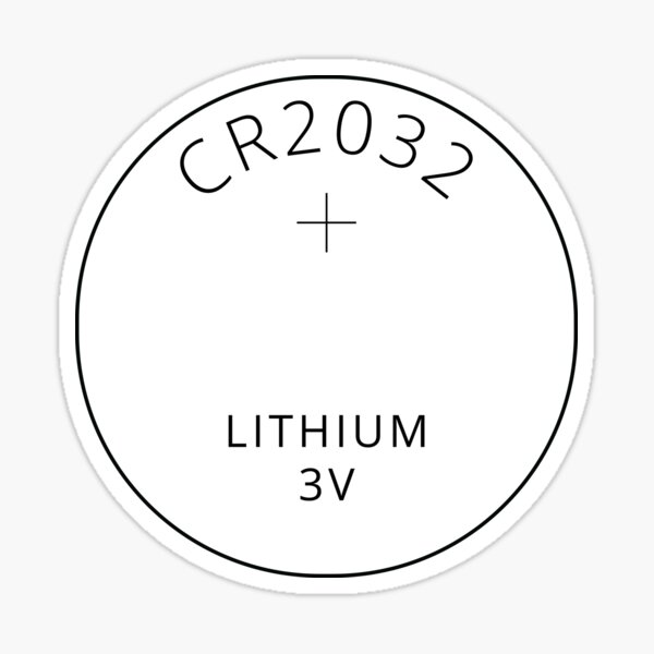"CR2032 coin cell battery" Sticker for Sale by UPMega5 | Redbubble
