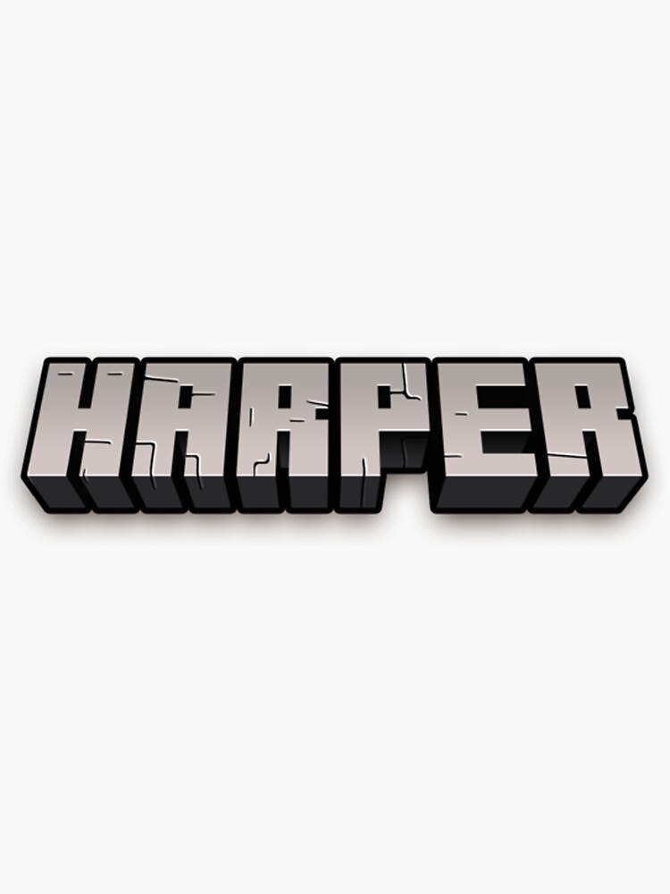 "Harper - Minecraft Nametag - Harper Minecraft Name Label" Sticker for ...