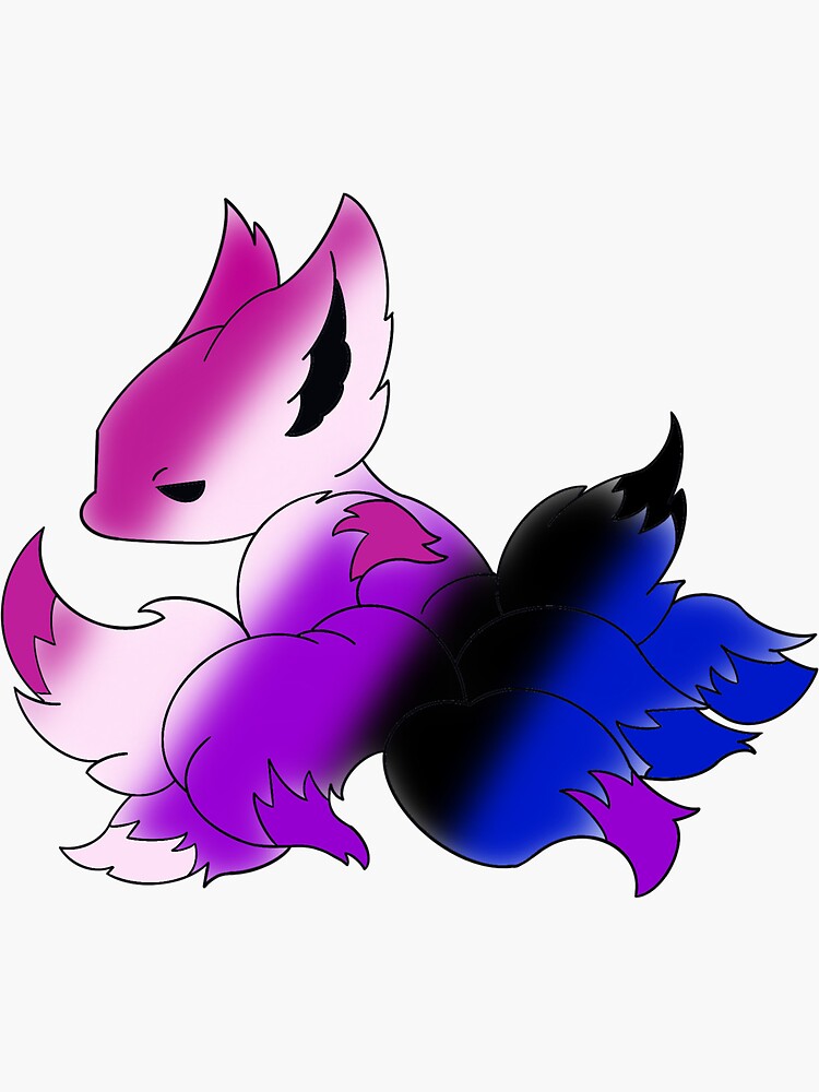 "Gender Fluid Fox" Sticker for Sale by AcidicMeltdown | Redbubble