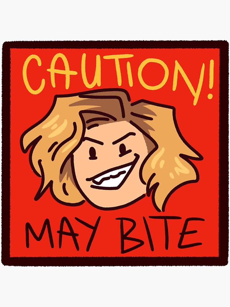 "Thirteen Caution May Bite" Sticker for Sale by eventidecryptid | Redbubble