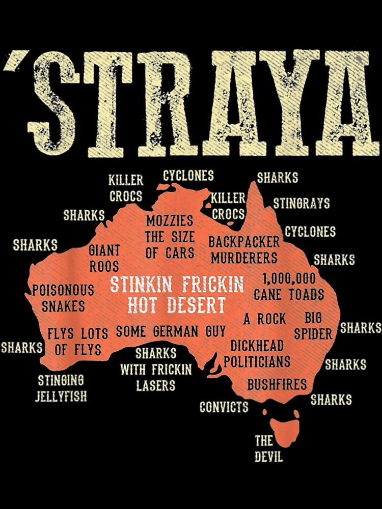 "Vintage-Aussie-Day-Straya-Australia-Map-G-day-Mate-Outback" Art Print ...