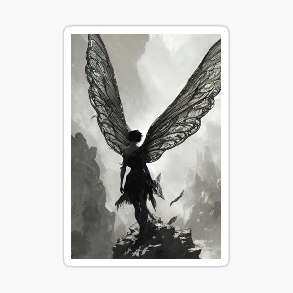 "Mountain Fairy (ink)" Sticker for Sale by Ai-Artz | Redbubble
