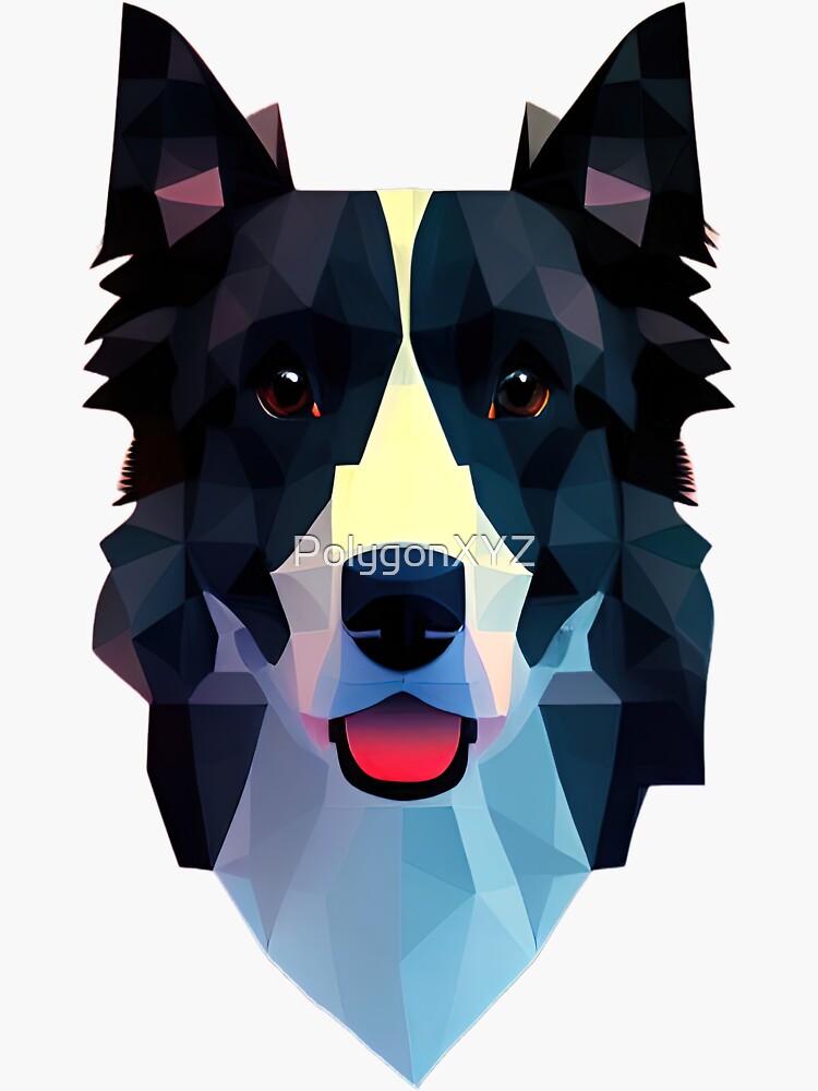 "Border Collie Face" Sticker for Sale by PolygonXYZ | Redbubble