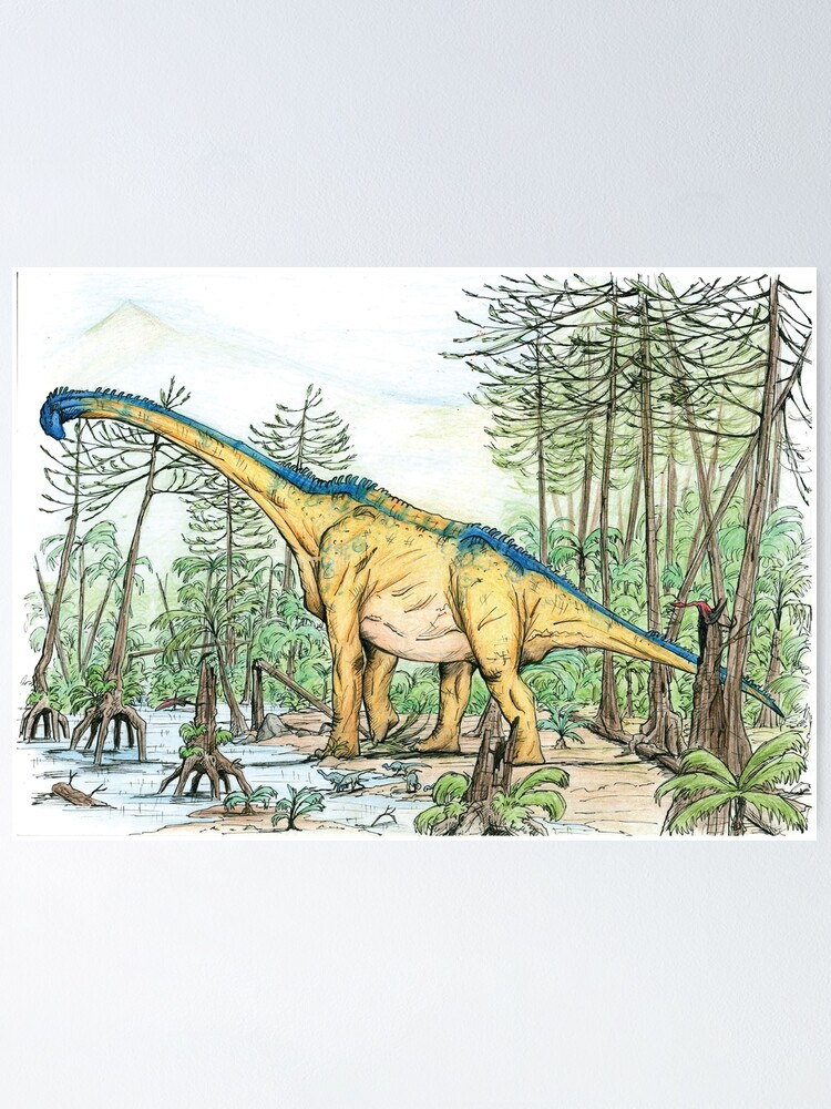 "Brachiosaurus Dinosaur Illustration" Poster for Sale by zenithcreative ...
