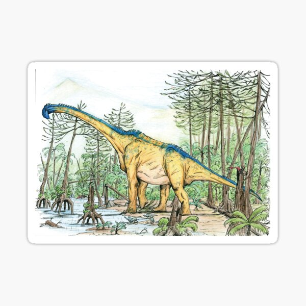 "Brachiosaurus Dinosaur Illustration" Sticker for Sale by ...