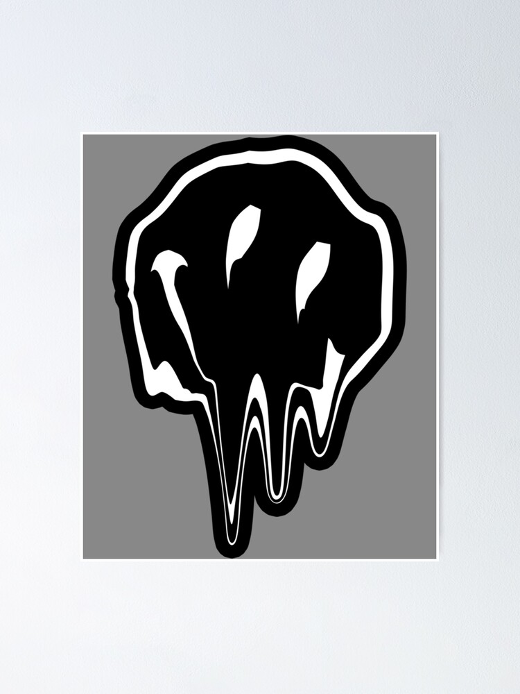 "Black Drippy Smiley Face " Poster for Sale by opheliaaniston | Redbubble